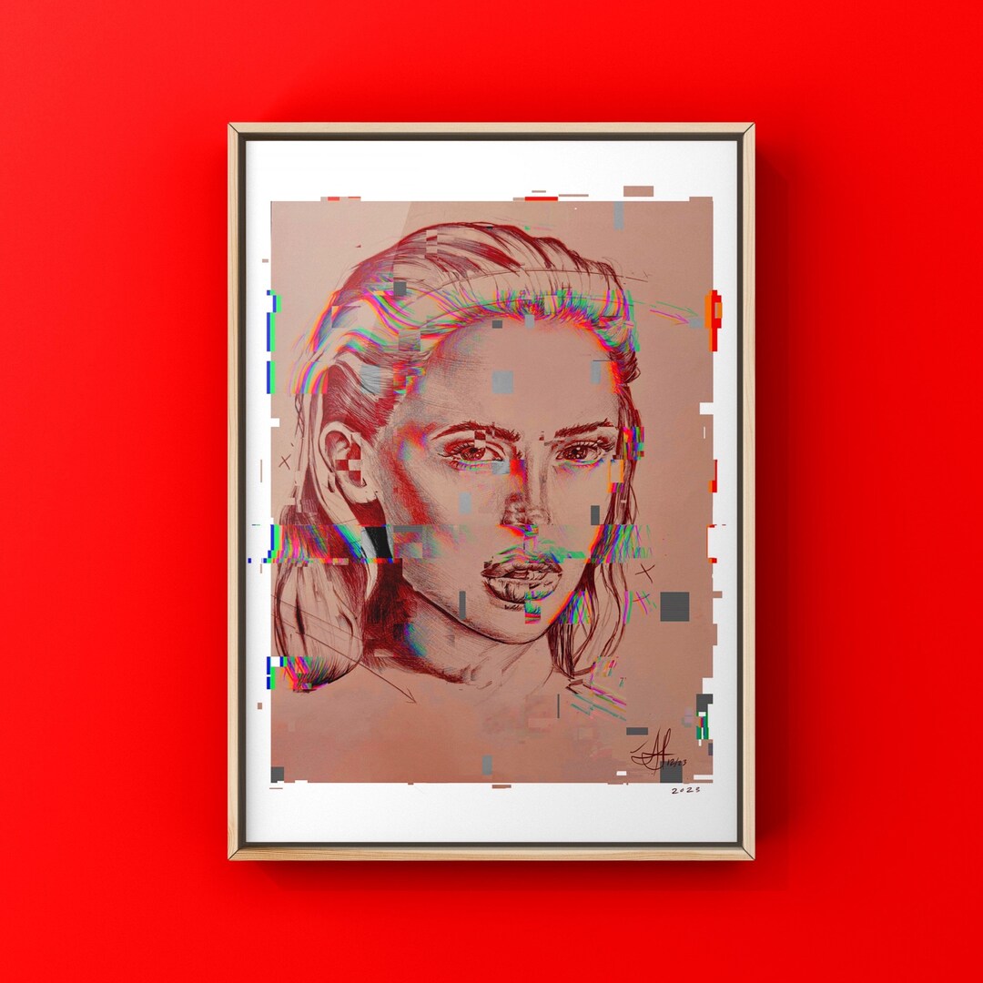 Colorful Female Portrait Art Print - Etsy