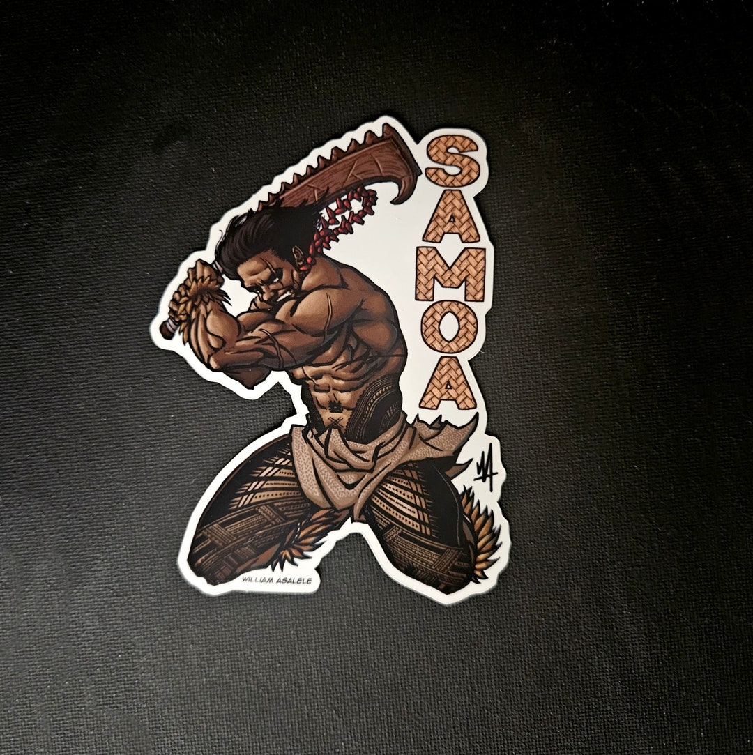 Samoa Warrior Custom Art Sticker - Etsy