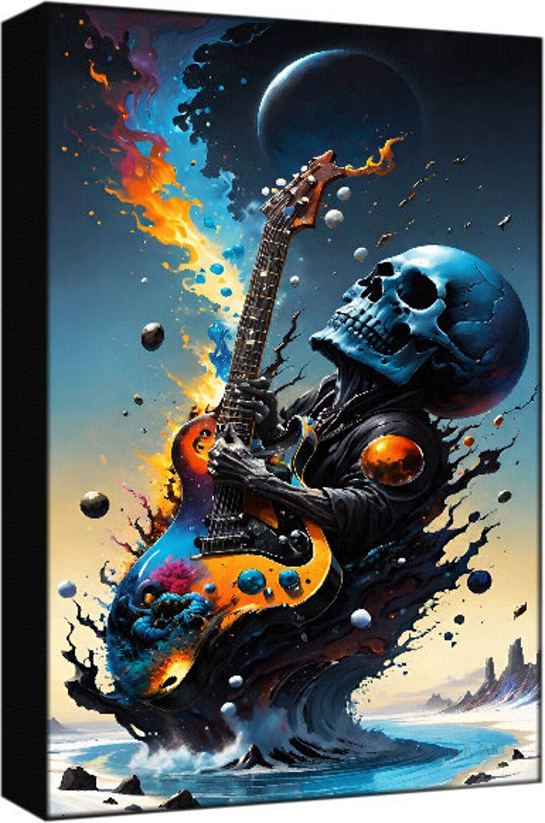 Skeleton Guitar Player, Desert, Water Pond, Skull - Etsy