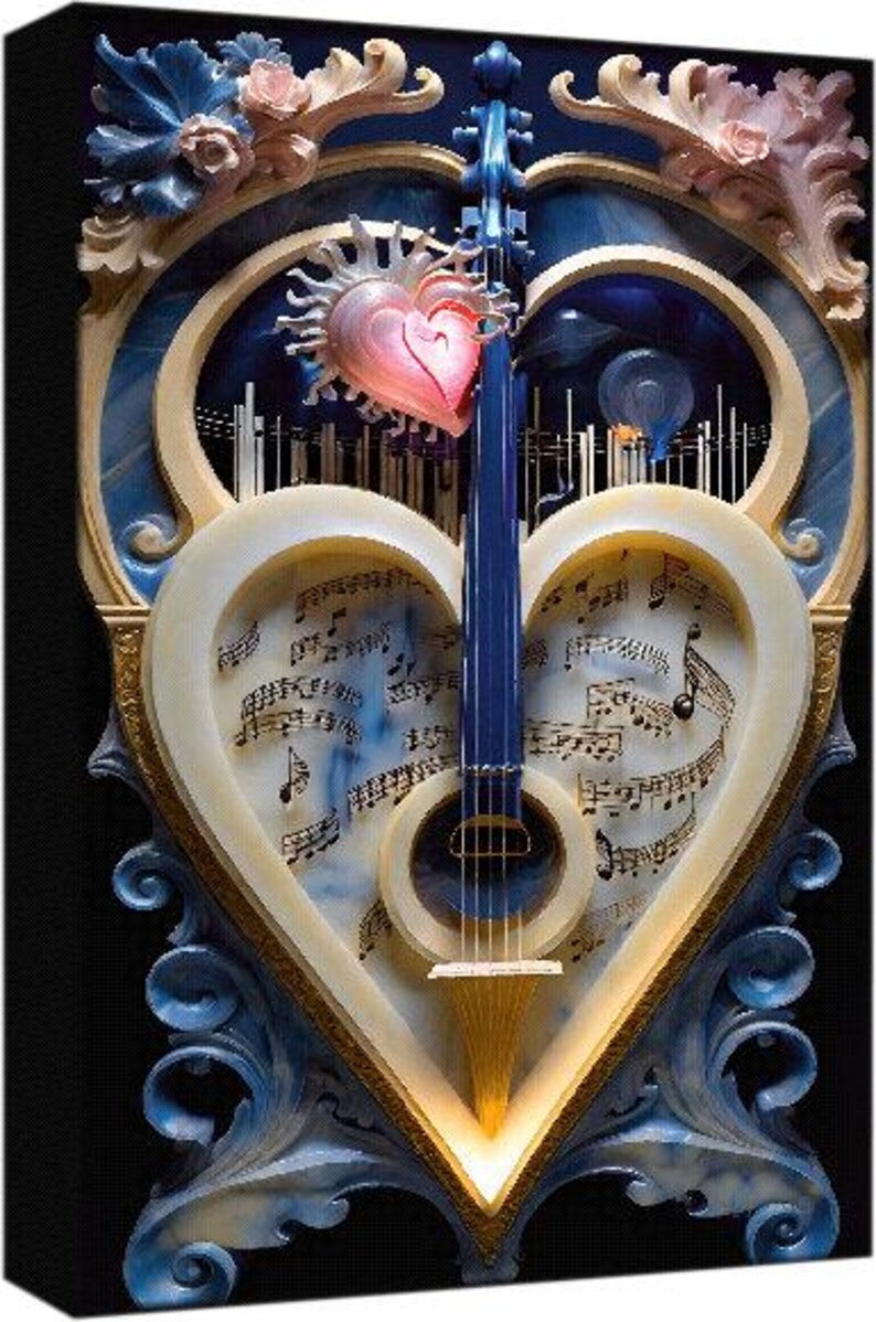 Music Notes Heart, String Musical Instrument - Etsy