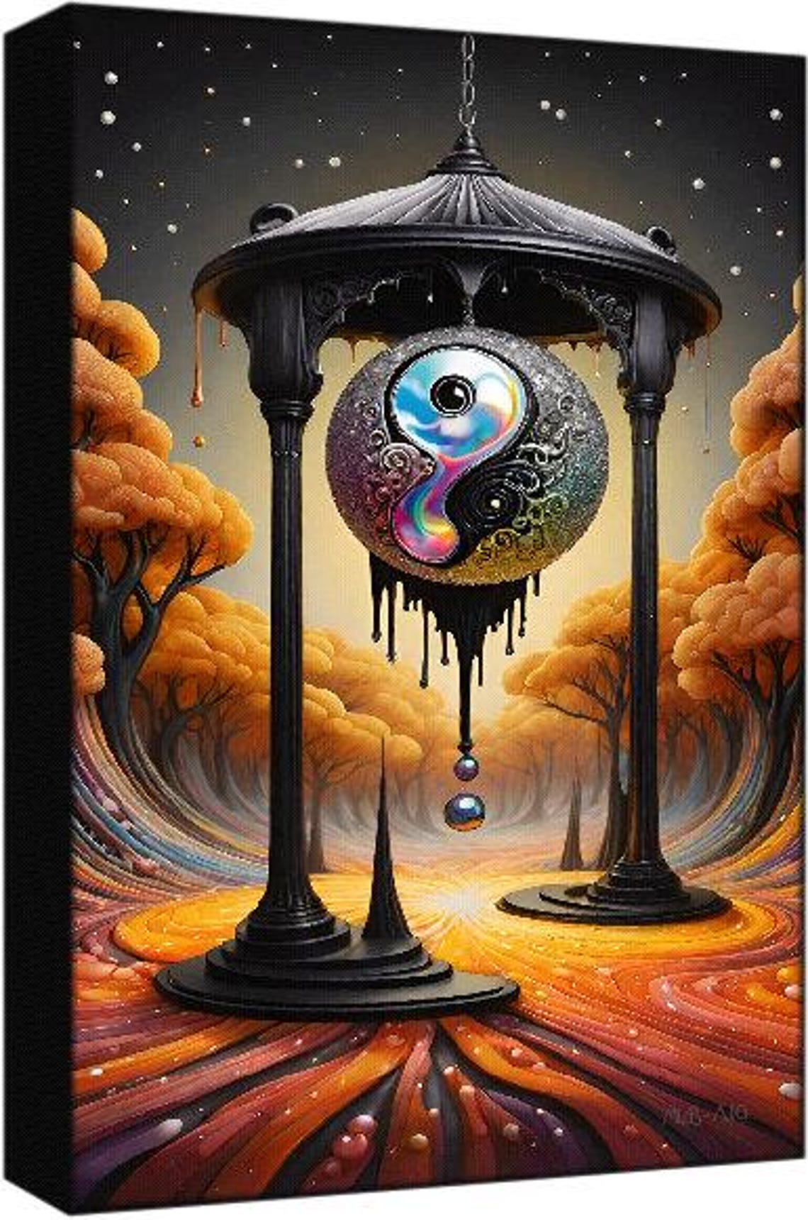 Metal Yin-yang Structure, Orange Forest, Alien Ambience - Etsy