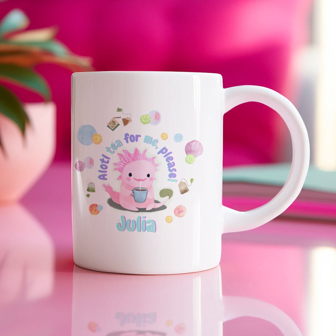 Cute Axolotl&tea Lover Mug, Axolotl Lovers, Personalized Tea Lover Mug ...