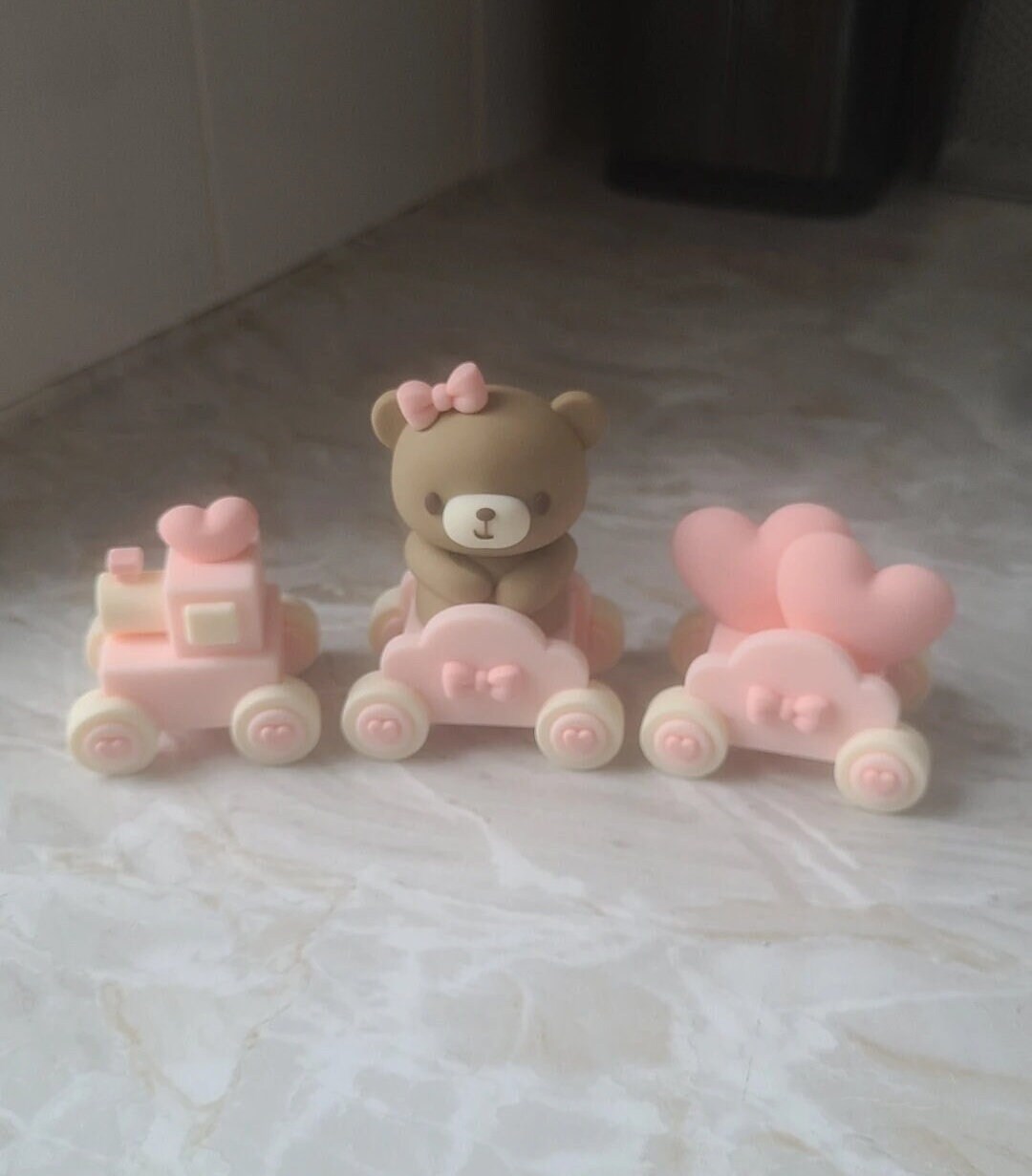 Teddy Bear Train Cake Topper Set baby Shower, Birthday 3 Piece Set - Etsy
