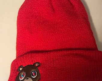 Cute Bear Hat Knit Graduation Wool Kanye West Beanie Warm Fashion Versatile Unisex Rap Hip Hop ...