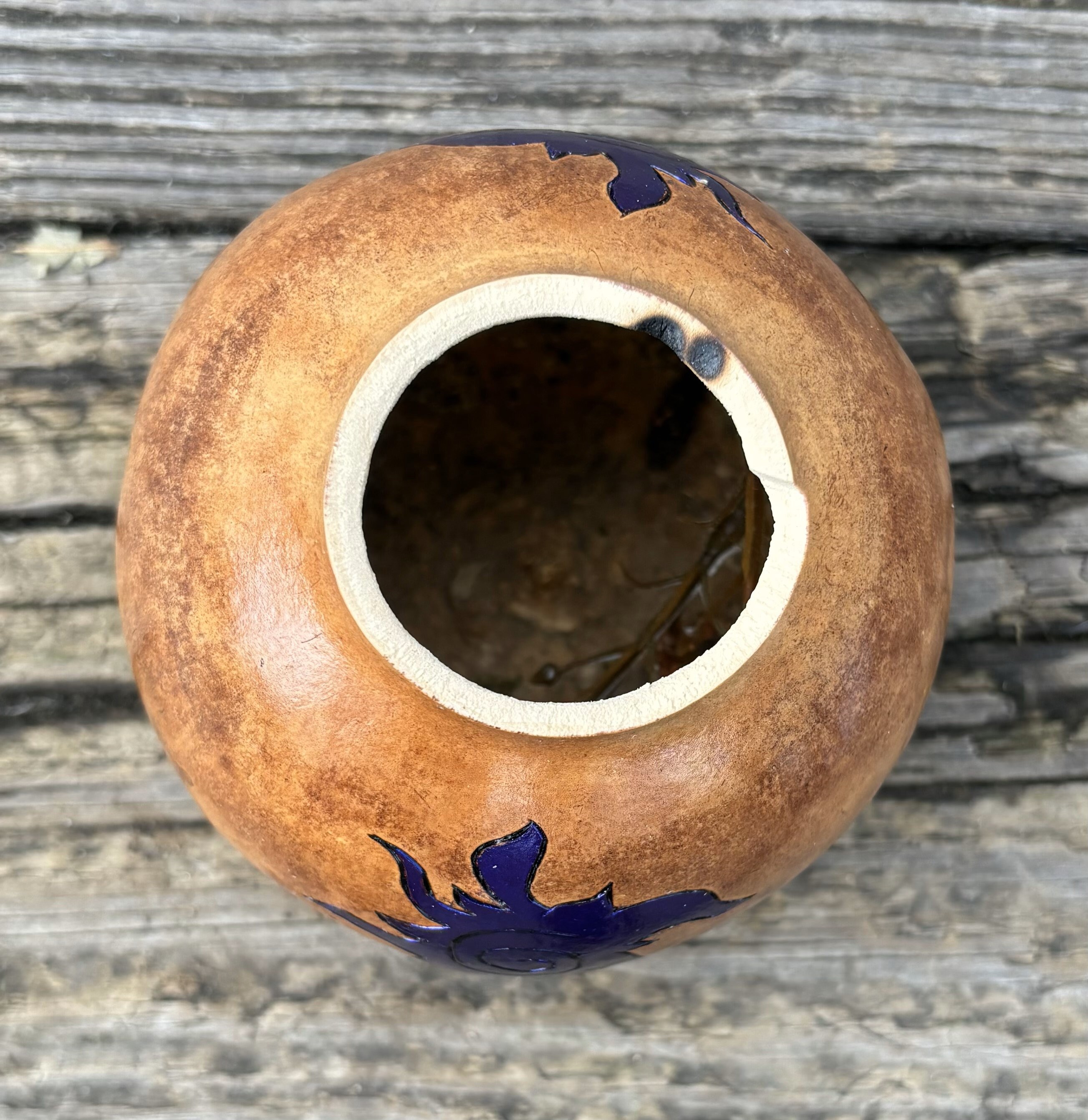 Handcrafted All-natural Gourd Vessel/vase With Hand Carved and Hand ...