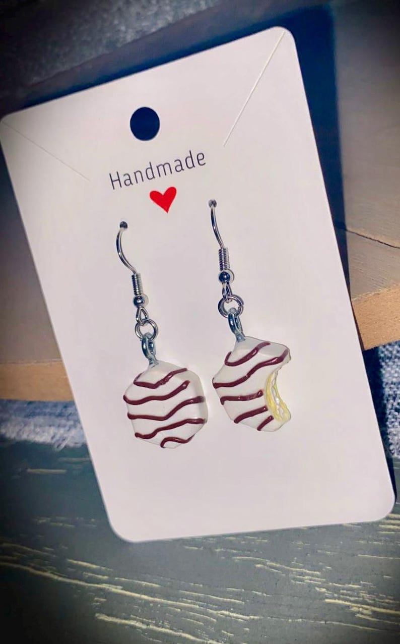 Zebra Snack Cake Earrings, Little Debbie Cake Earrings, Mini Food ...