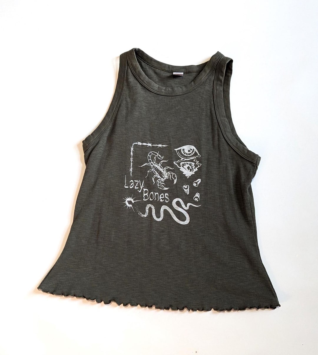 Medium Tank | Lazy Bones Screen Print - Etsy