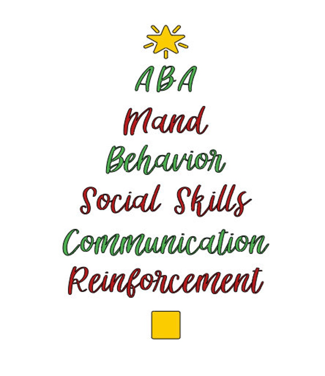 ABA Christmas Tree Design Svg/png Download RBT/BCBA Shirt - Etsy