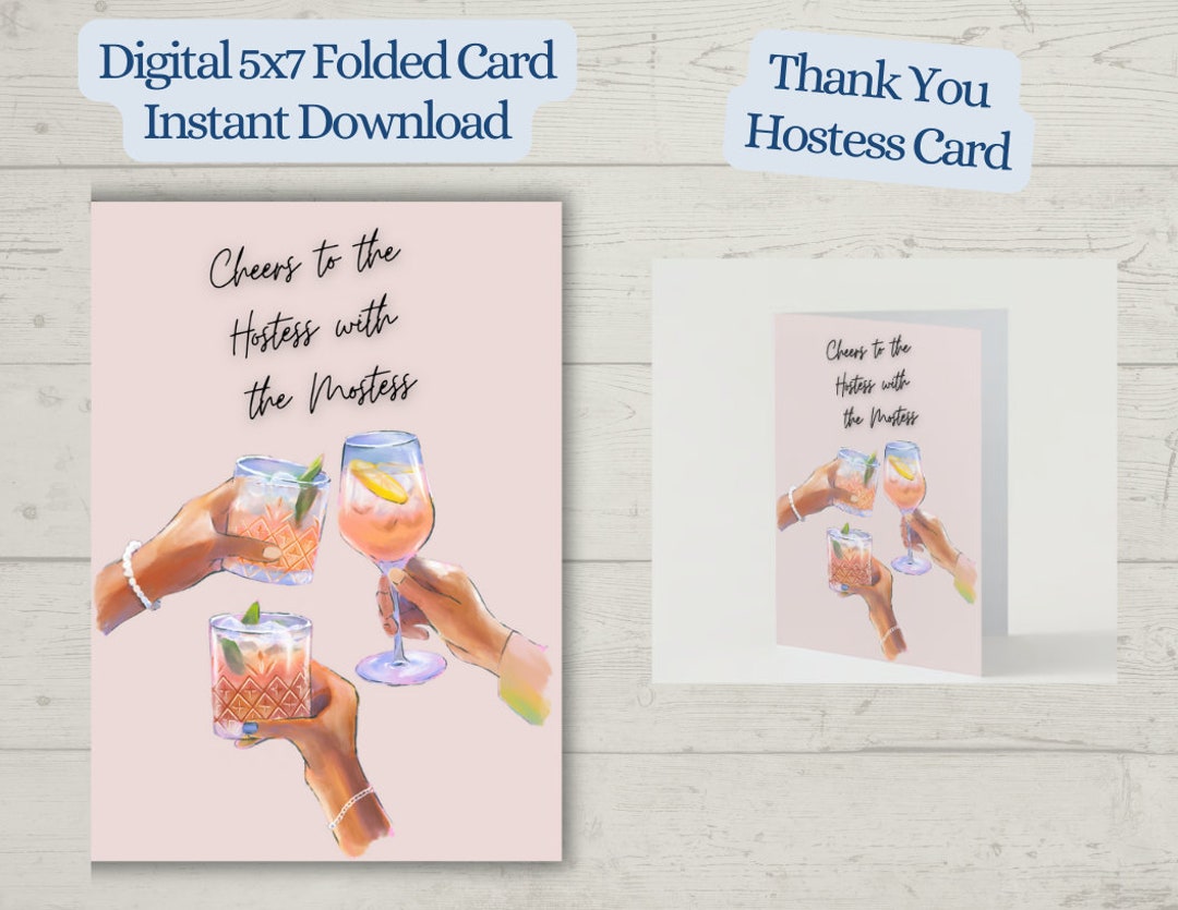 Digital Download Hostess With the Mostess Card- Hostess Thank You Card ...