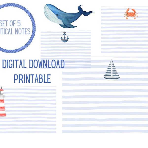 Nautical Note Cards - Etsy