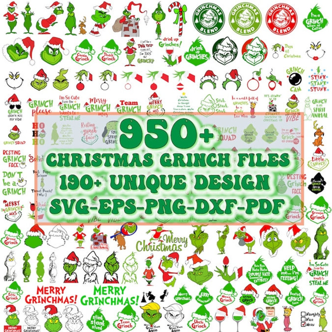 950 Files the Grinc Bundle Grinc Christmas Svg Grinch - Etsy