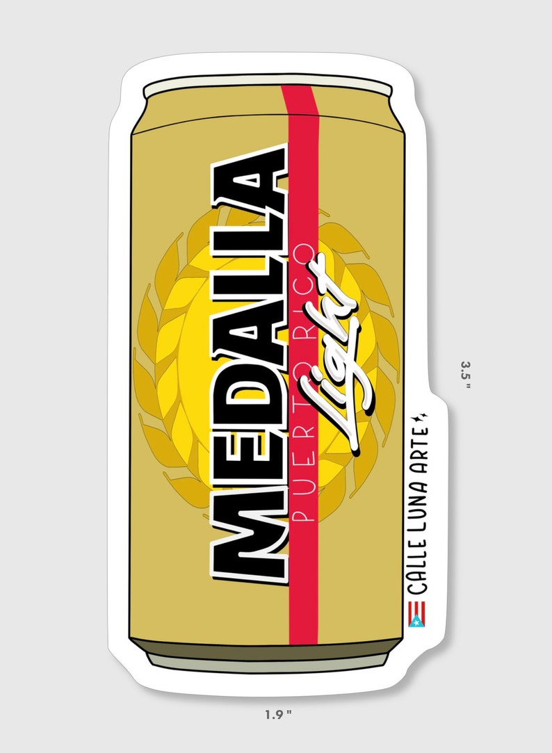 Cerveza Medalla | Die Cut Vinyl Glossy Stickers | Puerto Rico | Calle ...