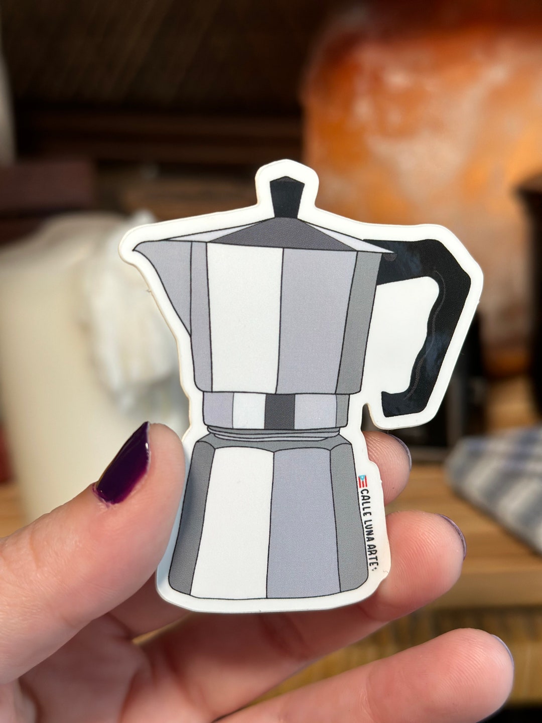 La Cafetera Greca | Die Cut Vinyl Glossy Stickers | Puerto Rico | Calle ...