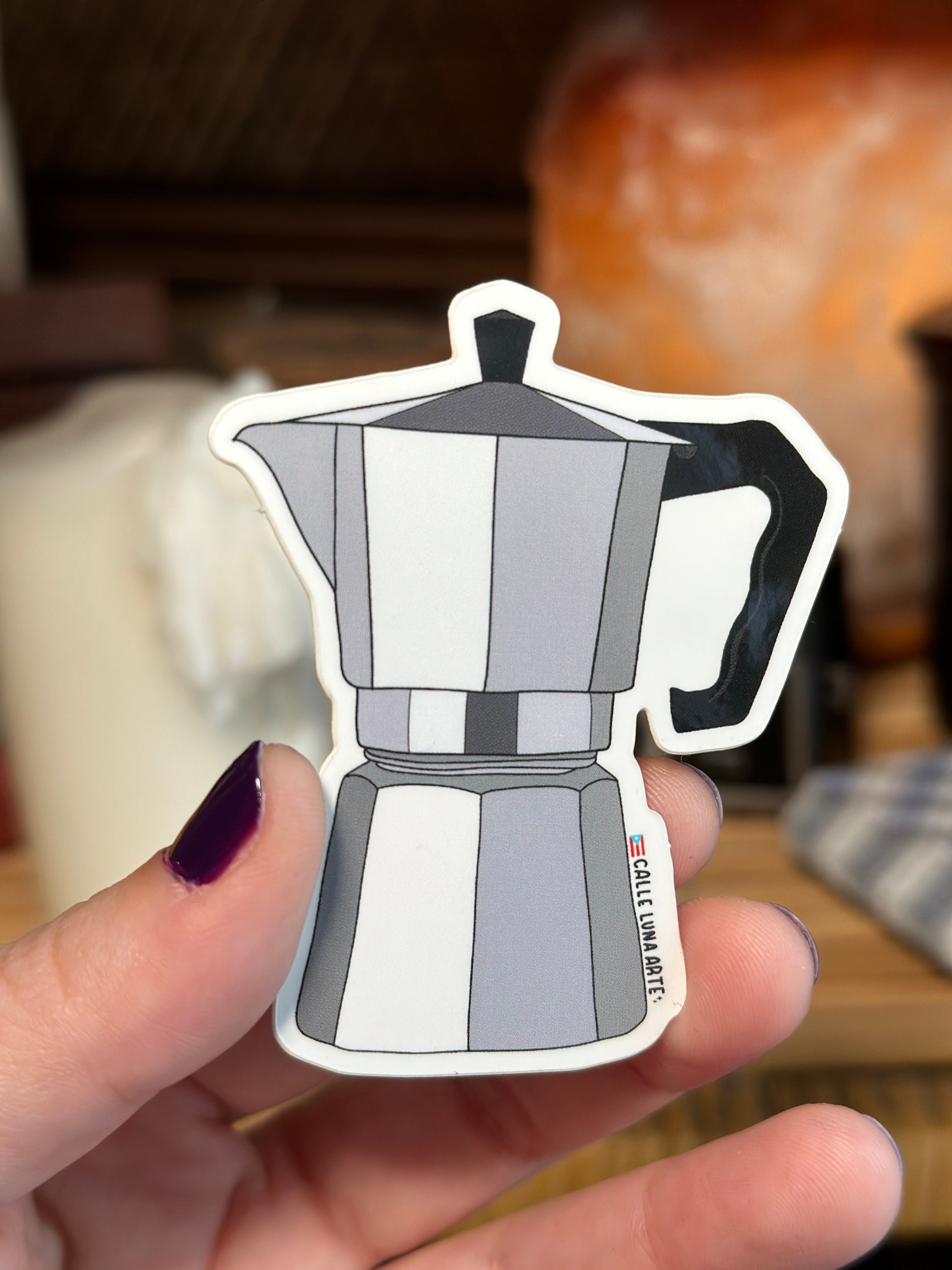 La Cafetera Greca | Die Cut Vinyl Glossy Stickers | Puerto Rico | Calle ...