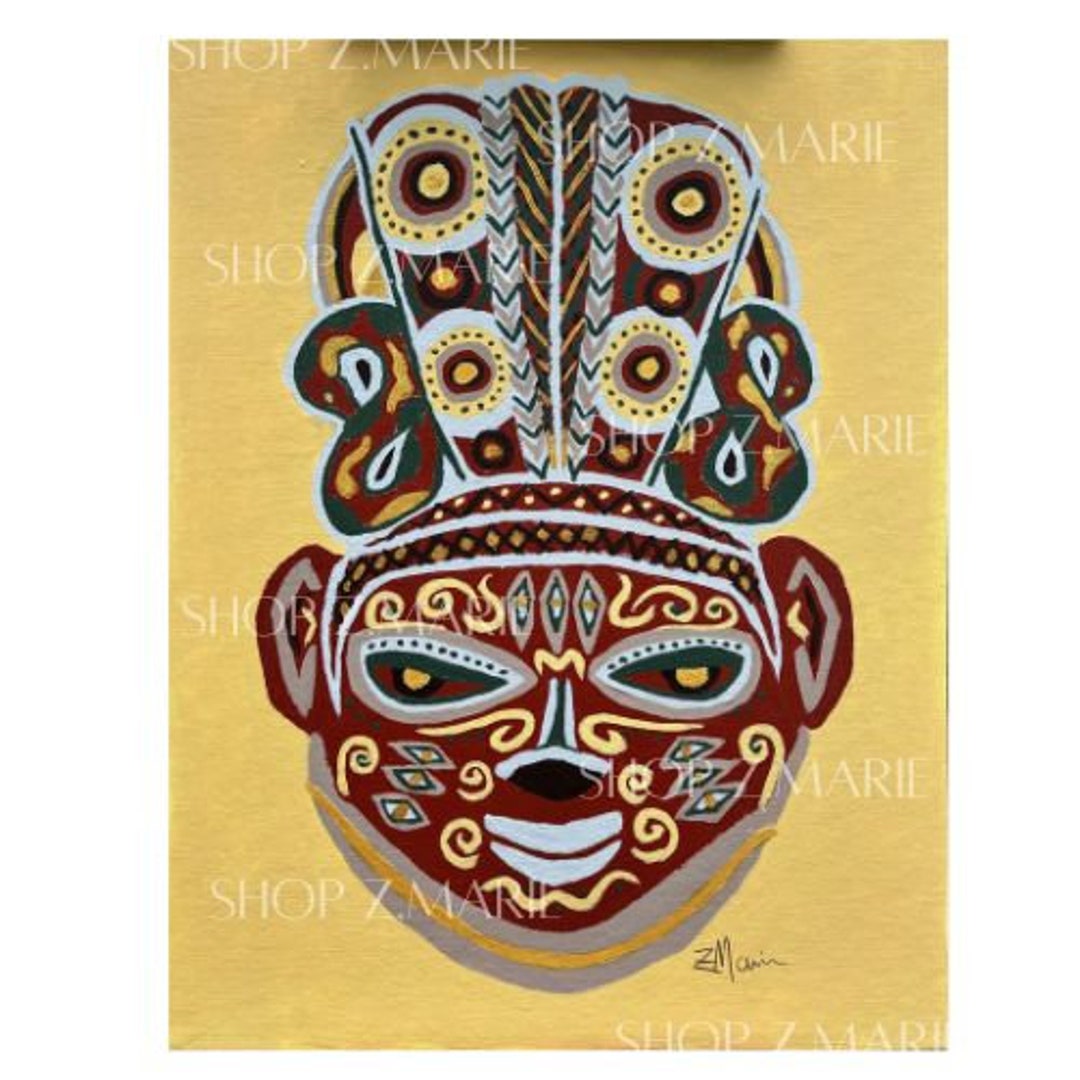 African Mask/ Yoruba Inspired Mask Painting - Etsy