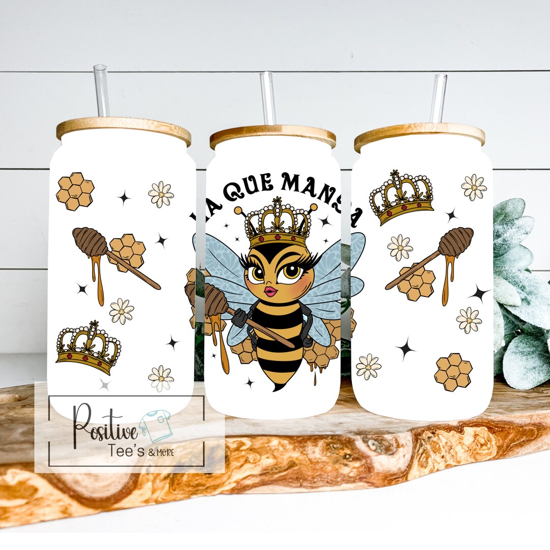 Abeja Reina/queen Bee/glass Cup - Etsy