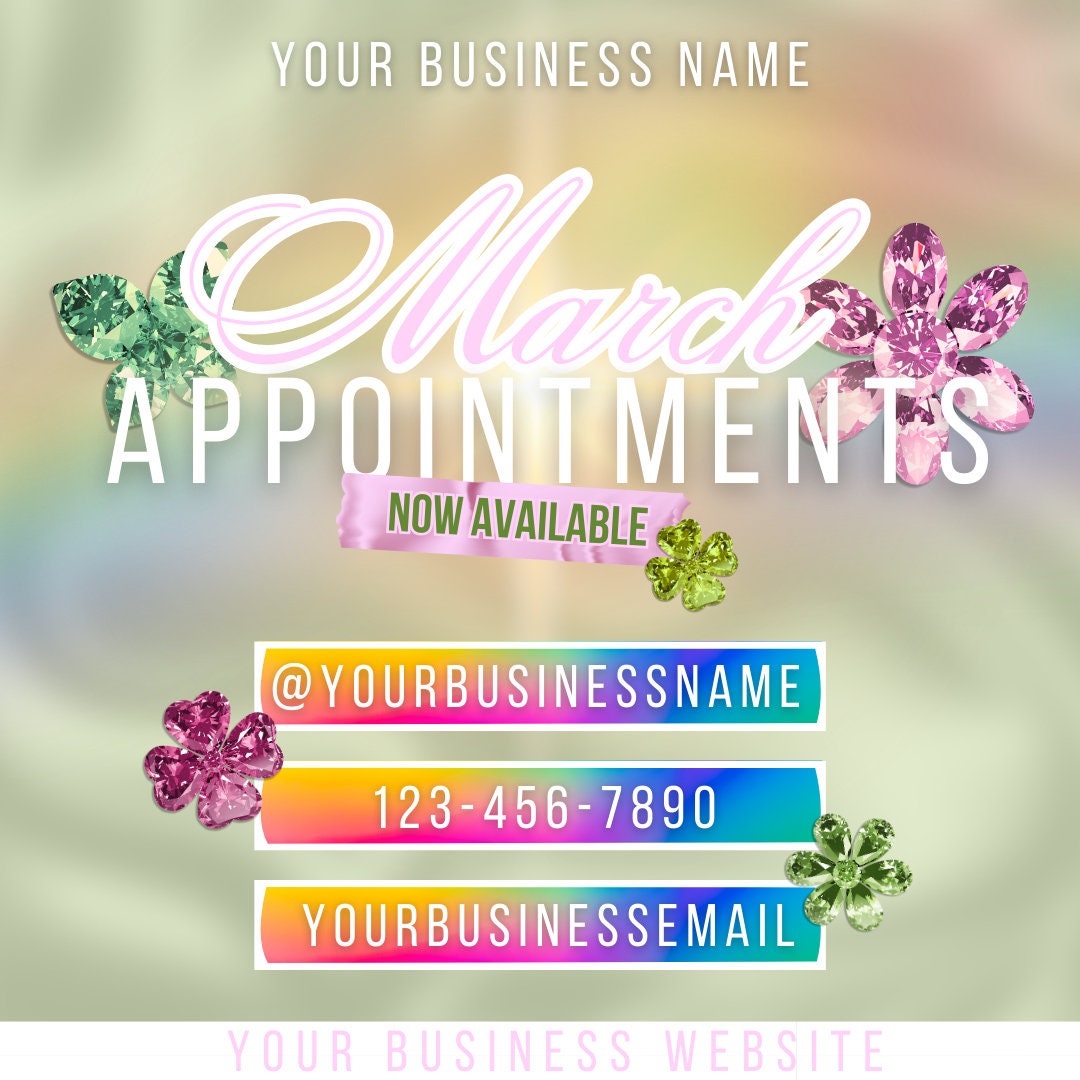 March Appointment Flyer DIY CANVA EDITABLE - Etsy