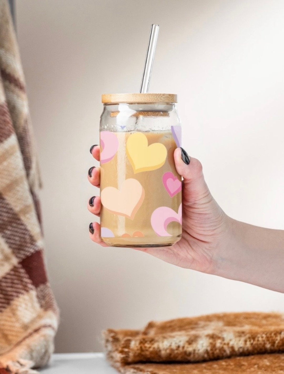 Glass Can Libby Hearts, Libby Can Png, Colorful Heart Valentin - Etsy