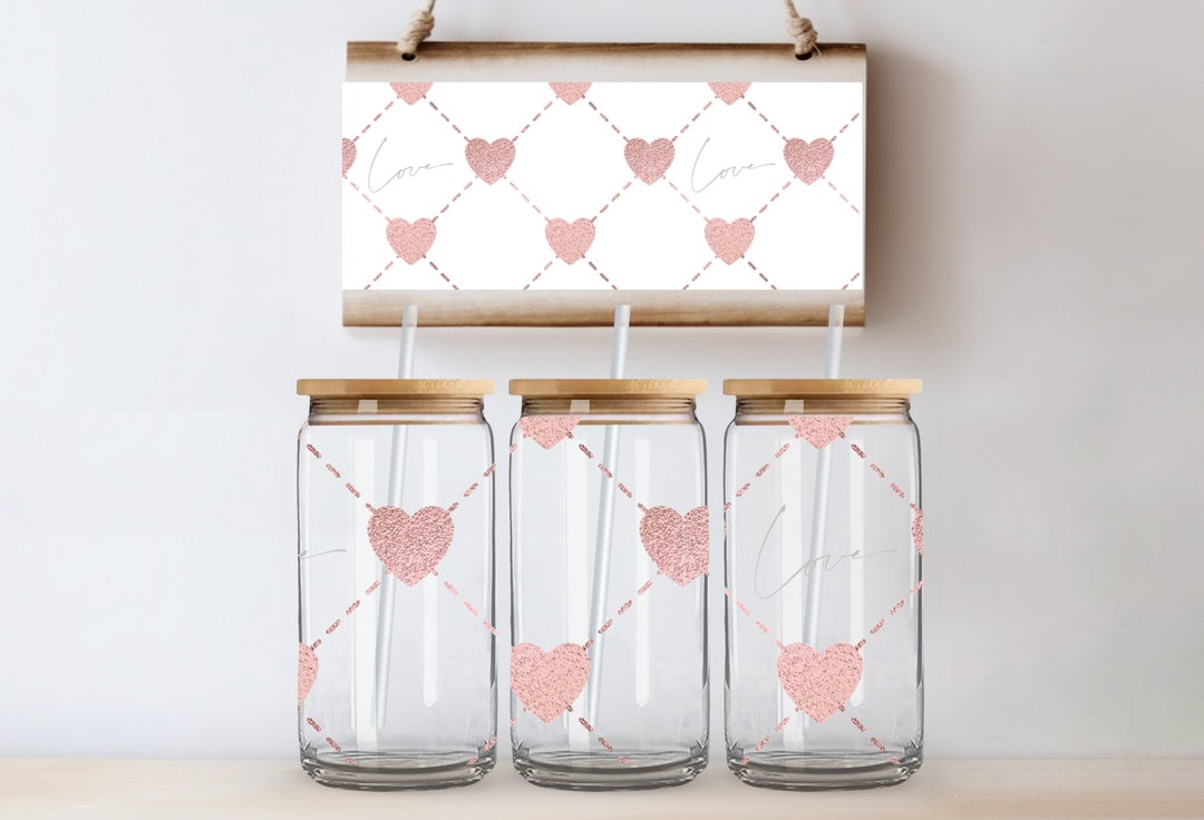 Valentine Libby Hearts, Glass Can Valentine Png - Etsy