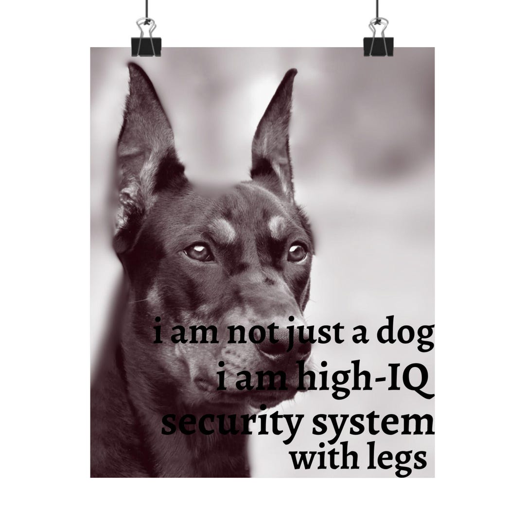 Dog Security System Poster: Funny Canine Home Wall Art - Etsy