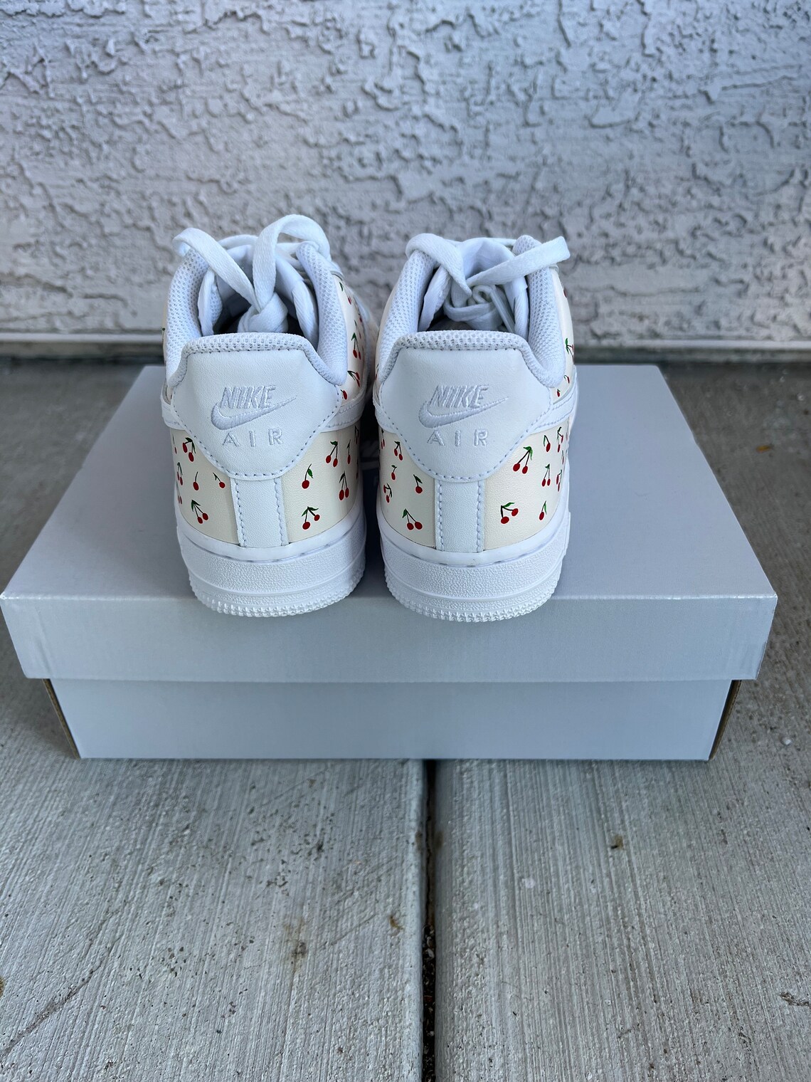 Hand Painted Custom Air Force 1 Sneakers - Cherry Abstract Design ...