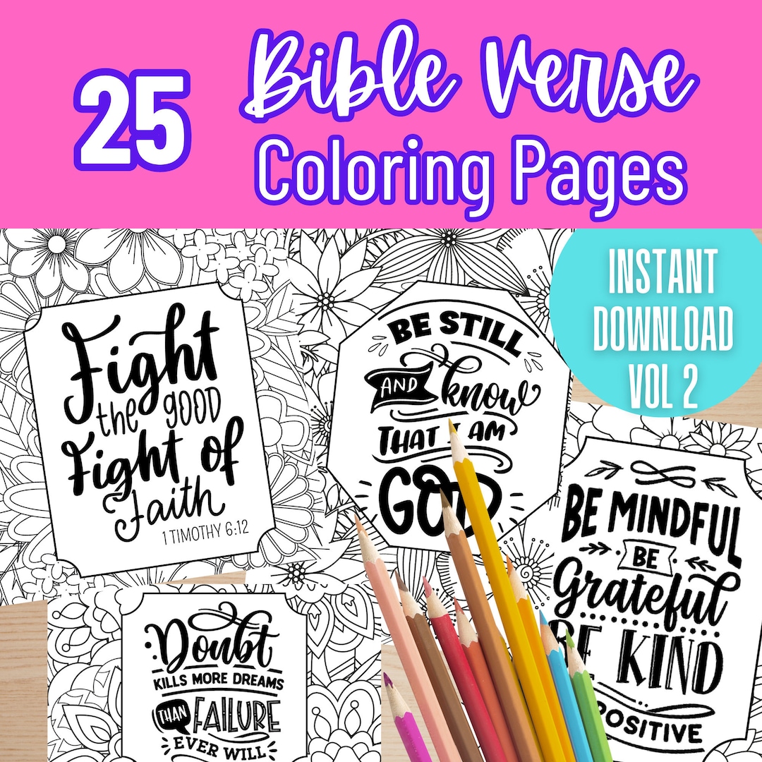 Bible Verse Coloring Pages (25) Vol 2, Christian Coloring Pages ...