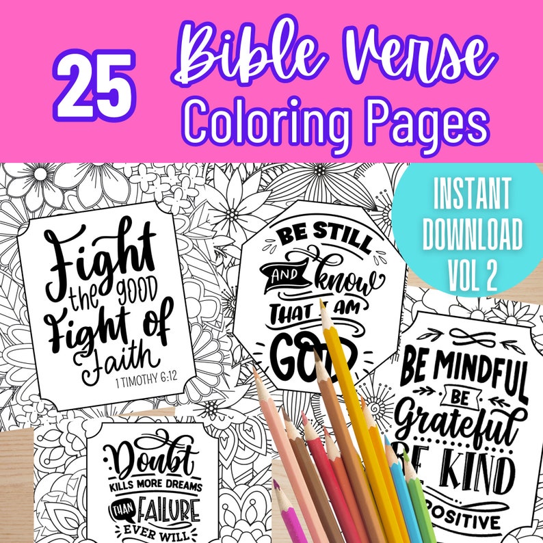 Bible Verse Coloring Pages (25) Vol 2, Christian Coloring Pages ...