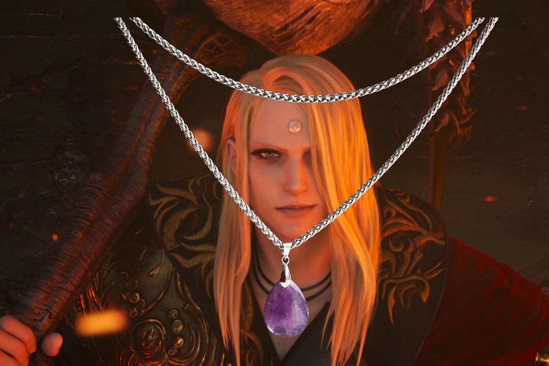 FFXIV Inspired Zenos Necklace Ffxiv Necklace Cosplay Necklace Purple ...