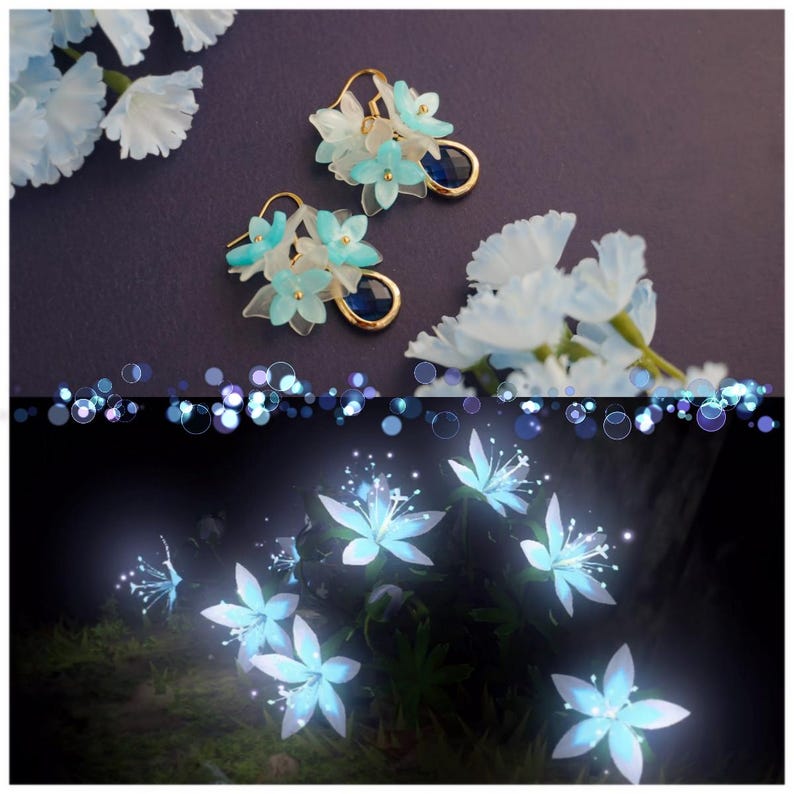 Silent Princess Earrings ,LOZ Gamer Gift Blue Flower Earrings Gift ...