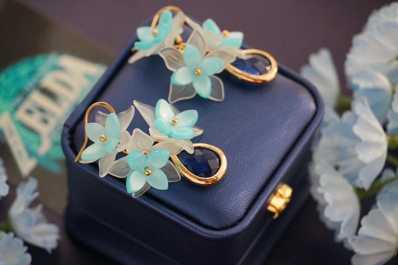 Silent Princess Earrings ,LOZ Gamer Gift Blue Flower Earrings Gift ...