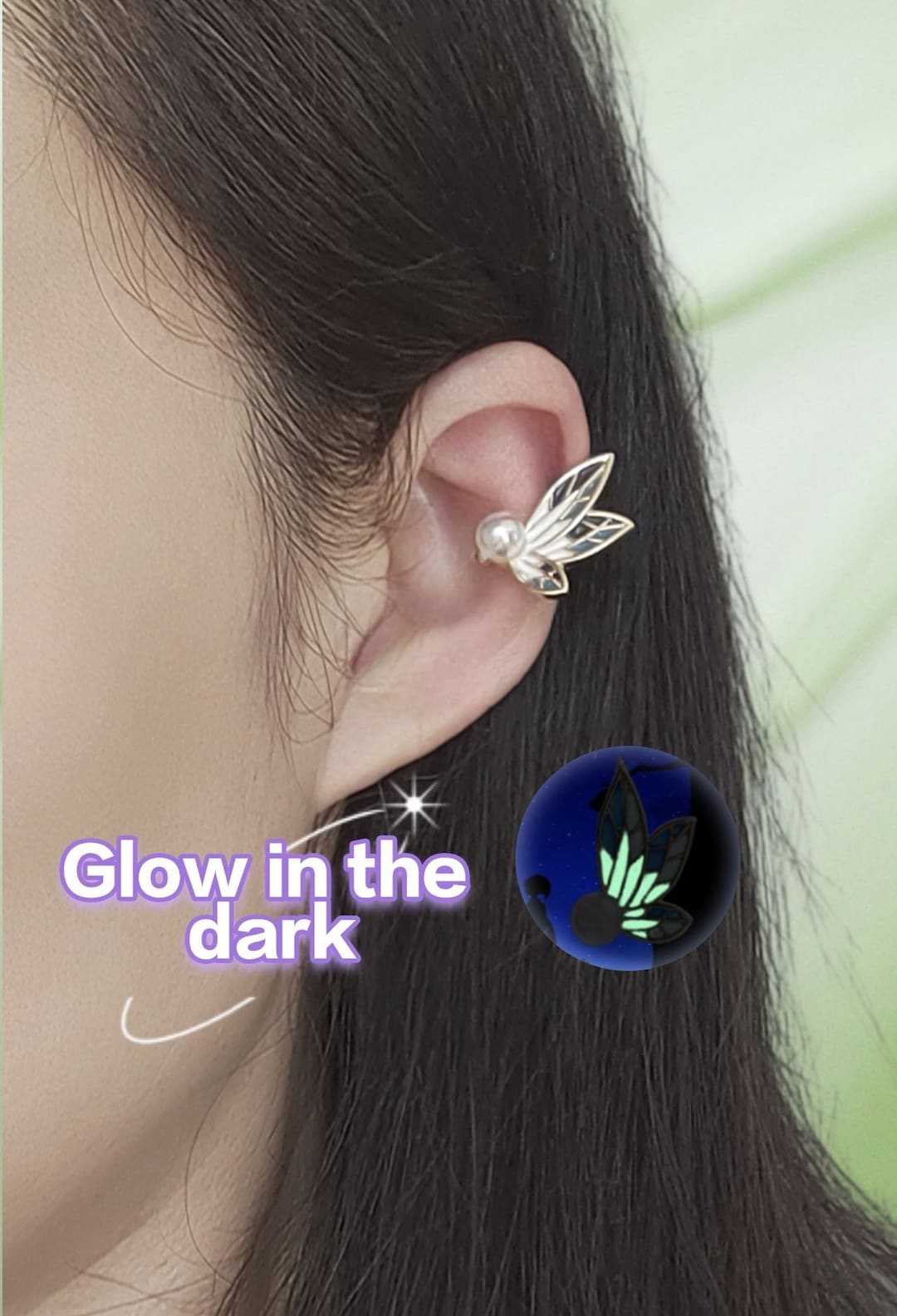 Navi Glow in the Dark Ear Cuff Fairy Ear Cuff Golden Fairy Wing Ear ...
