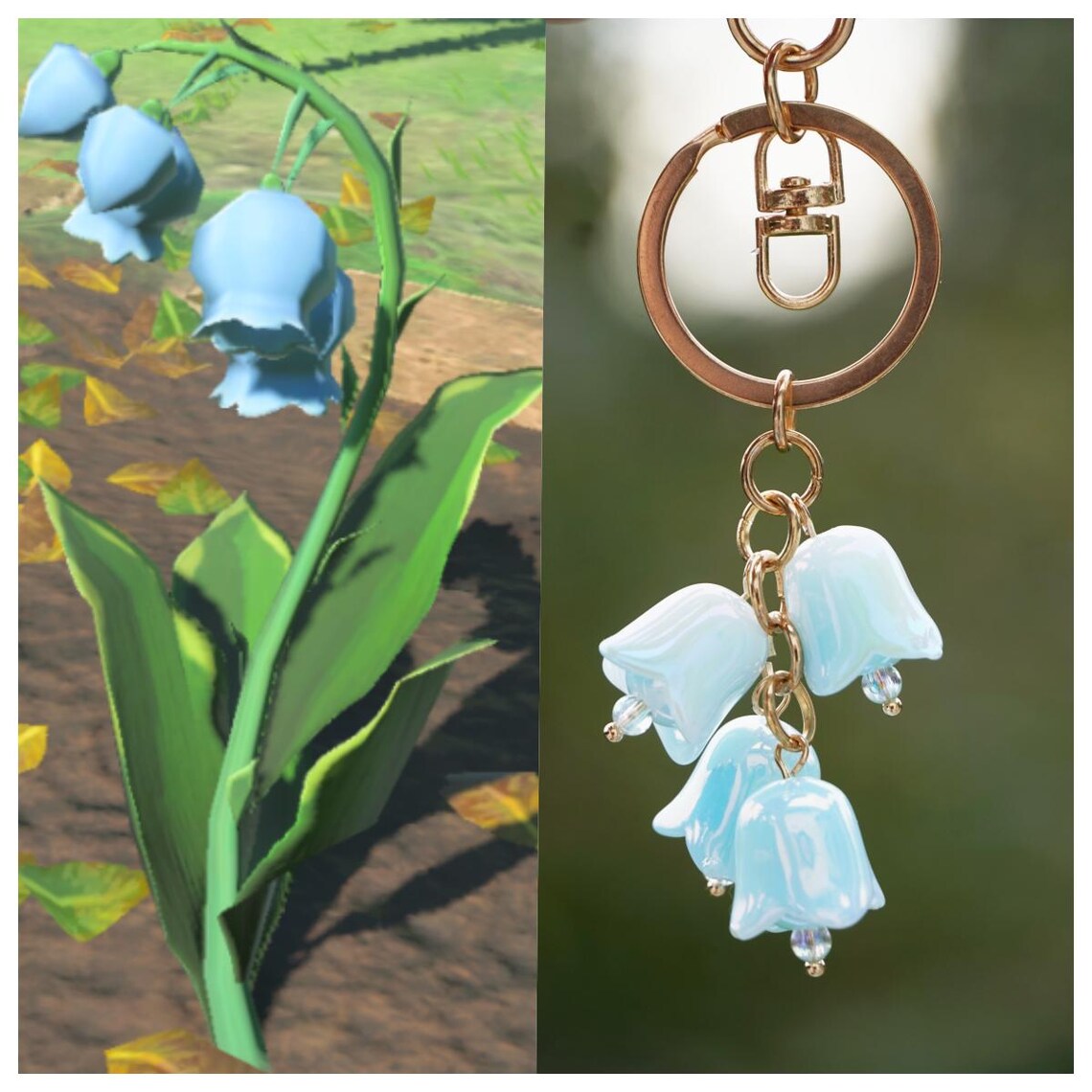 Glow in the Dark Blue Nightshade Inspired Keychain Blue Lily of the ...