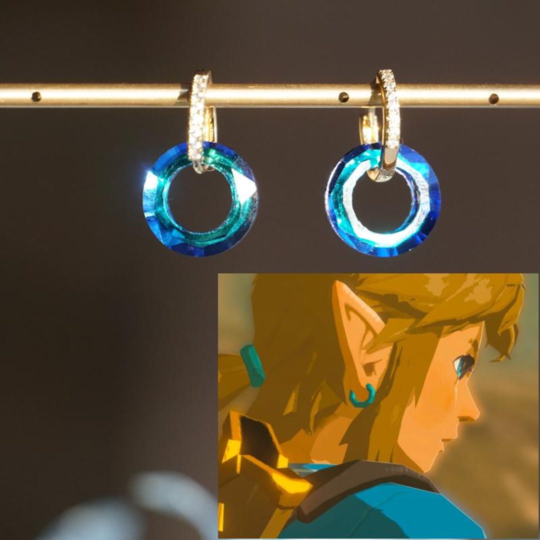 Blue Link Earrings • Zicorn Hoop Earrings,link's Earrings • Statement ...