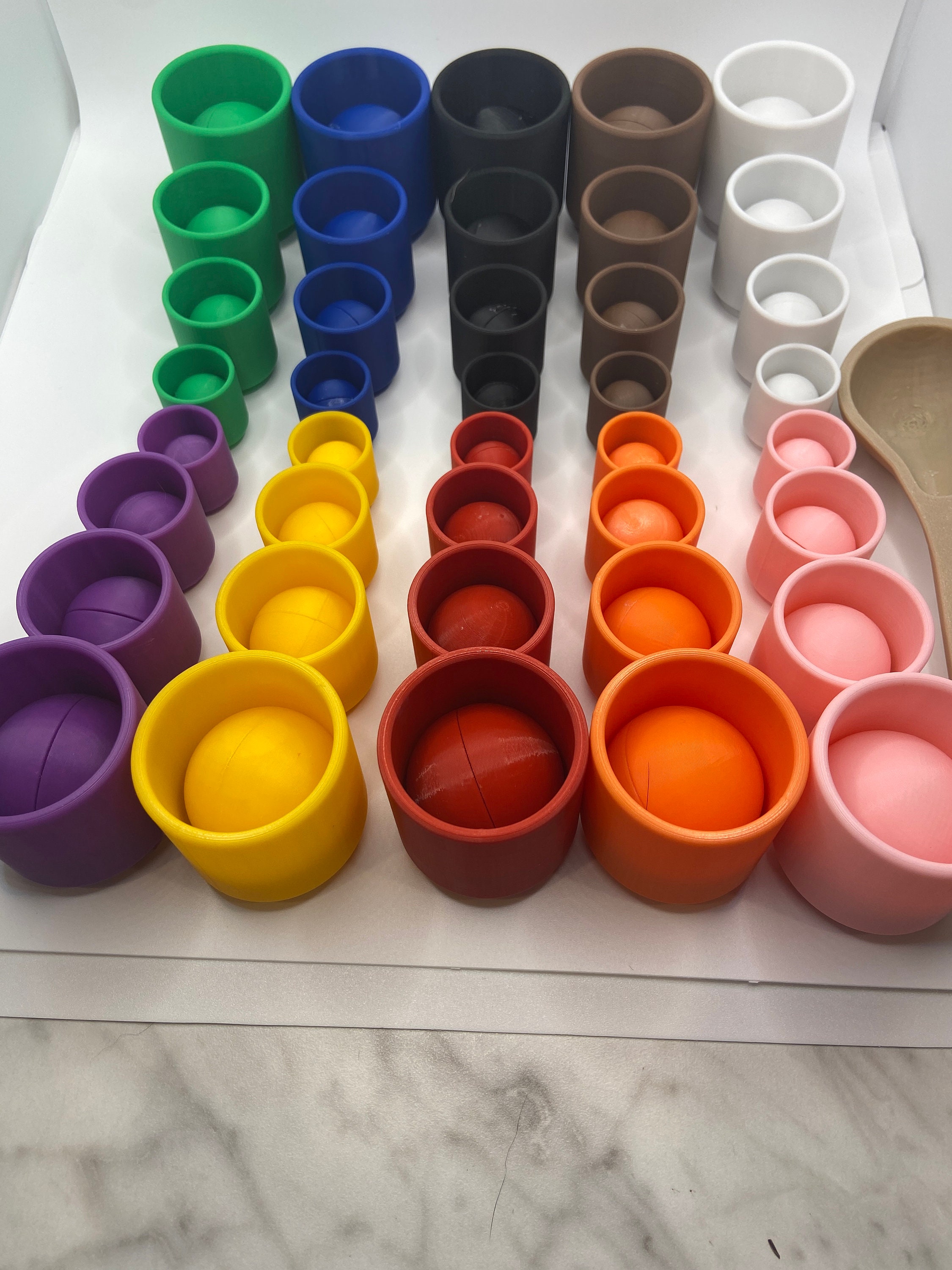 Children Learning Toy - Balls in Cups - Etsy