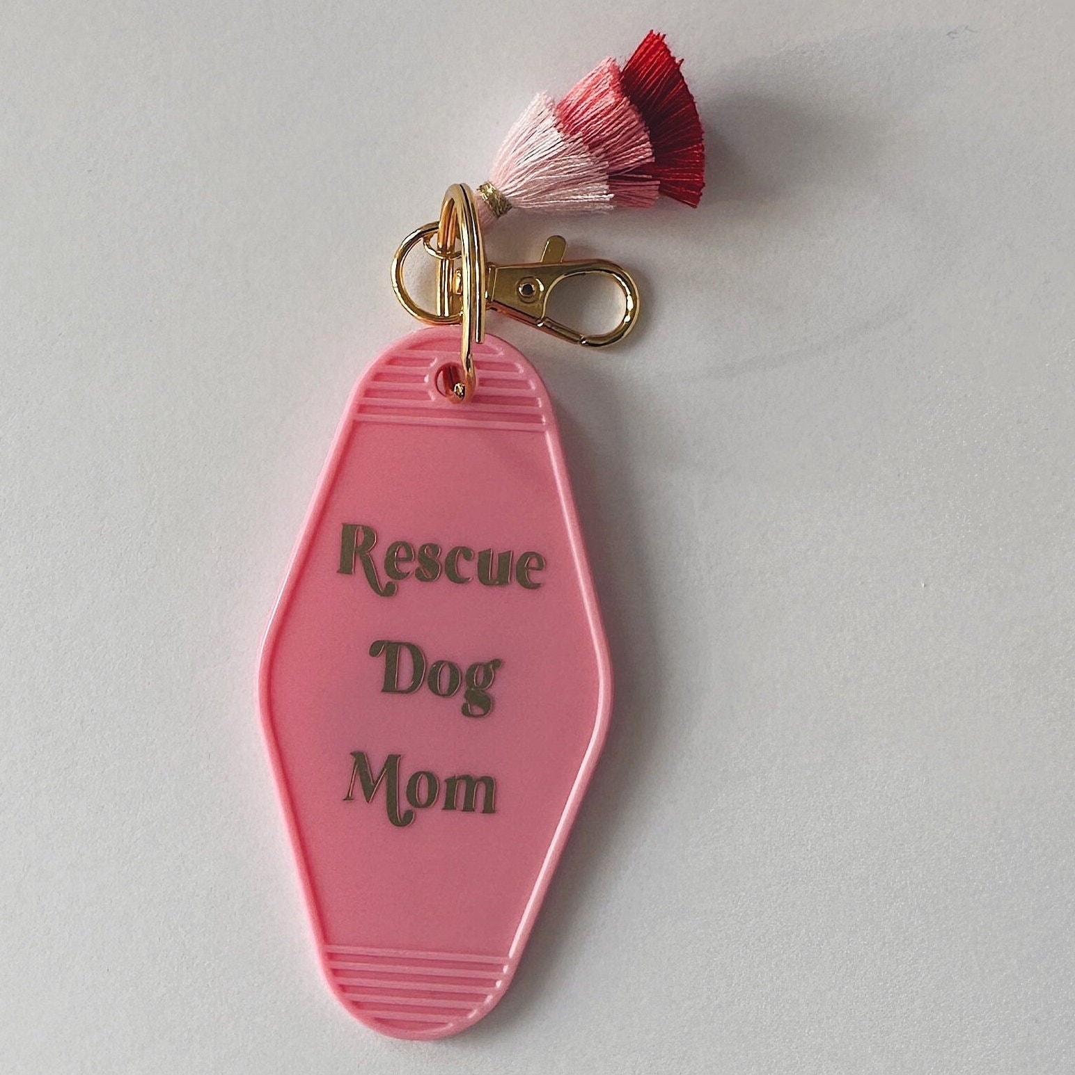 Personalized Retro Dog Mom Keychain Motel Keychain for Keys Rescue Dog ...