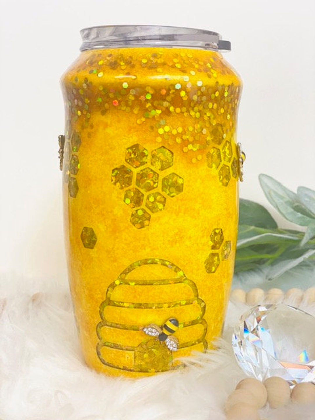 Bee Tumbler Bling Bee Tumbler Bee Glitter Cup Honey Bee Cups Honey Bee ...