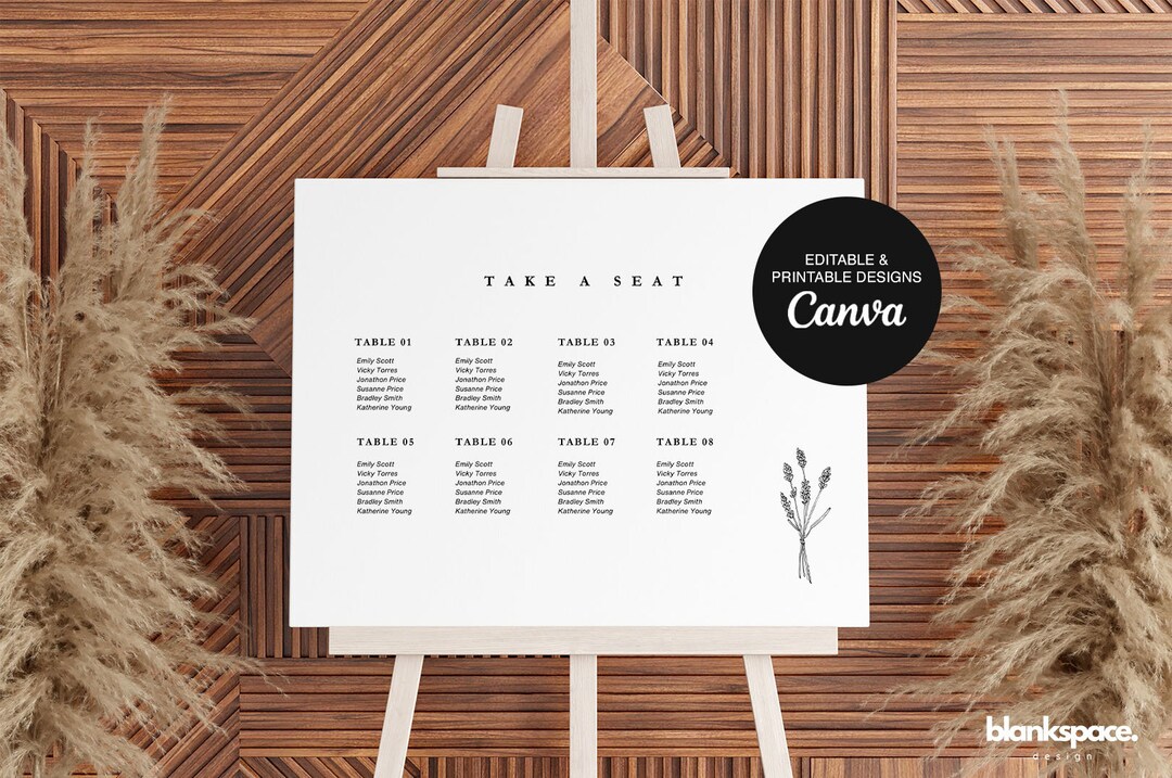 Simple Wedding Editable Printable Table Plan - Etsy Australia