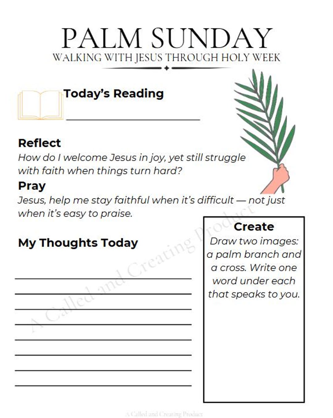 Holy Week Printable Journal | Catholic Reflection Pages + Scripture ...