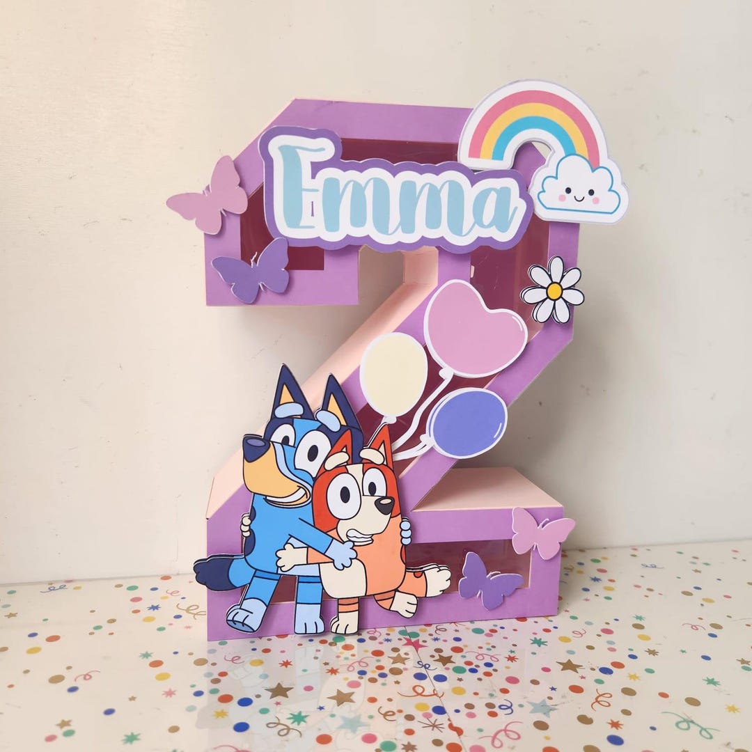Bluey 3d Numbers,bluey Decoration,bluey Birthday,bluey Party,bluey ...