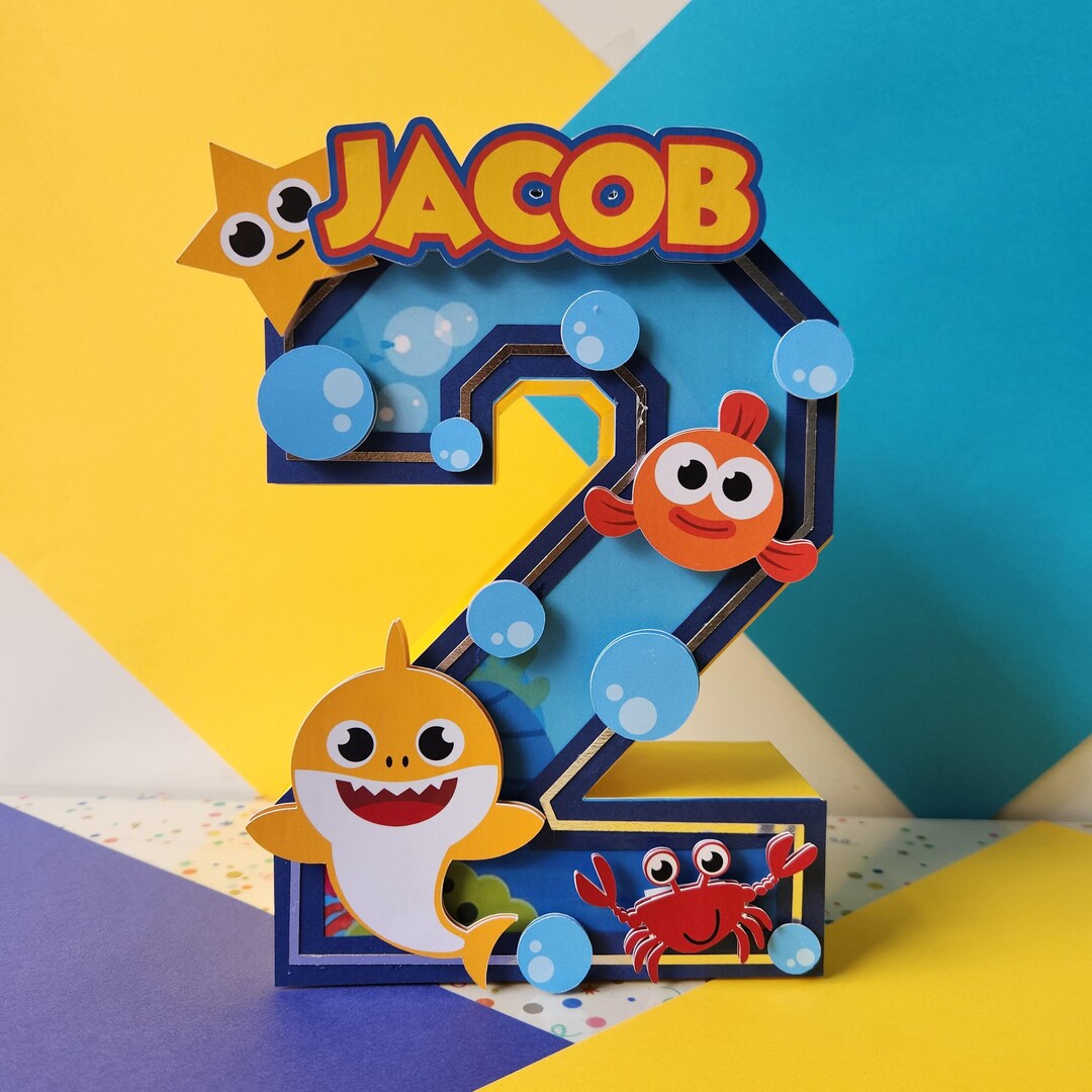 Baby Shark 3d Numbers,baby Shark Decoration,baby Shark Birthday,baby ...