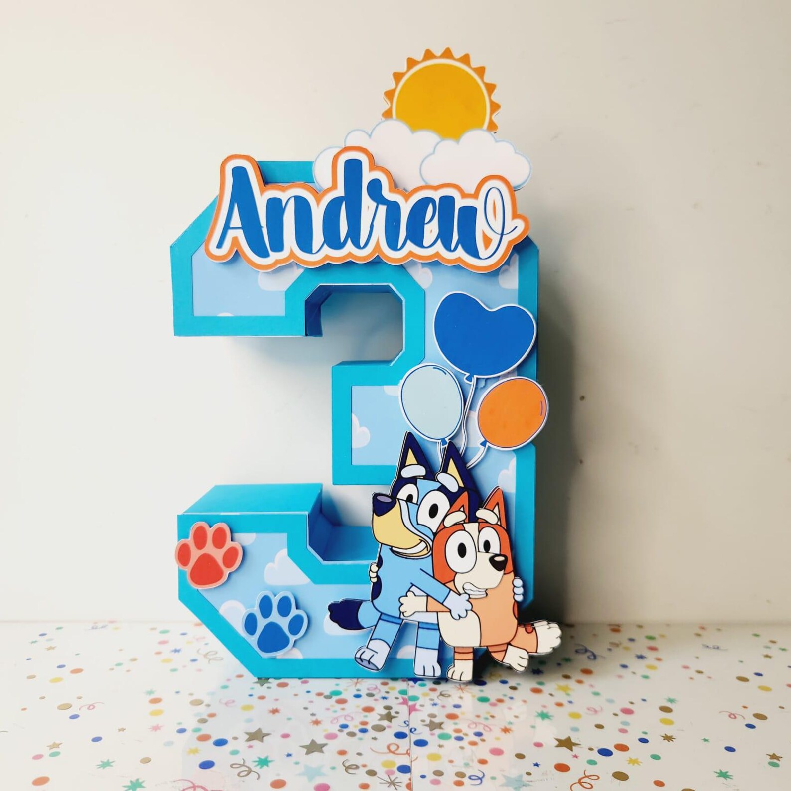 Bluey 3d Numbers,bluey Decoration,bluey Birthday,bluey Party,bluey ...