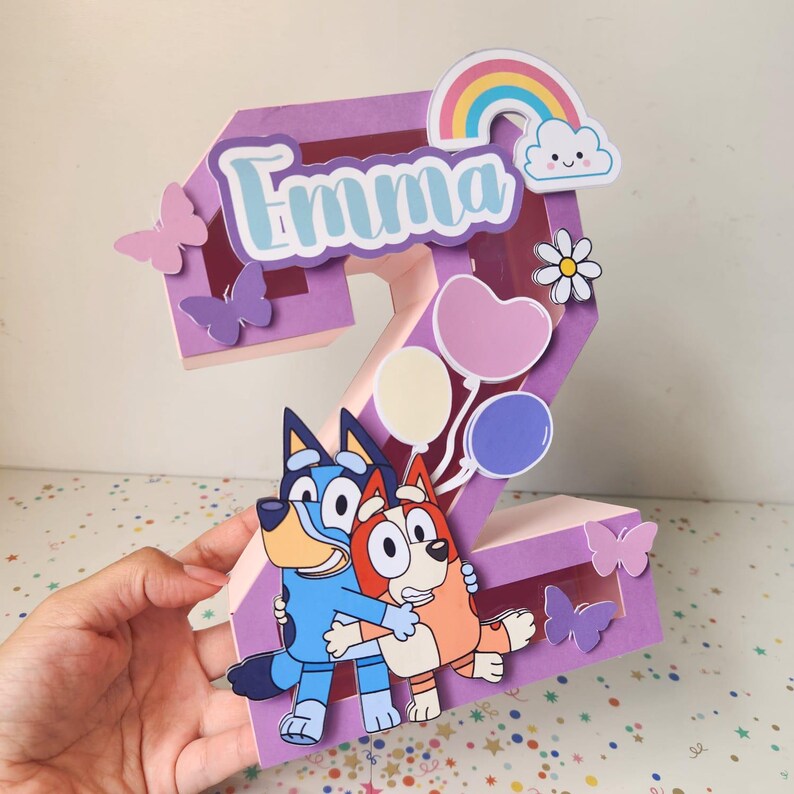 Bluey 3d Numbers,bluey Decoration,bluey Birthday,bluey Party,bluey ...