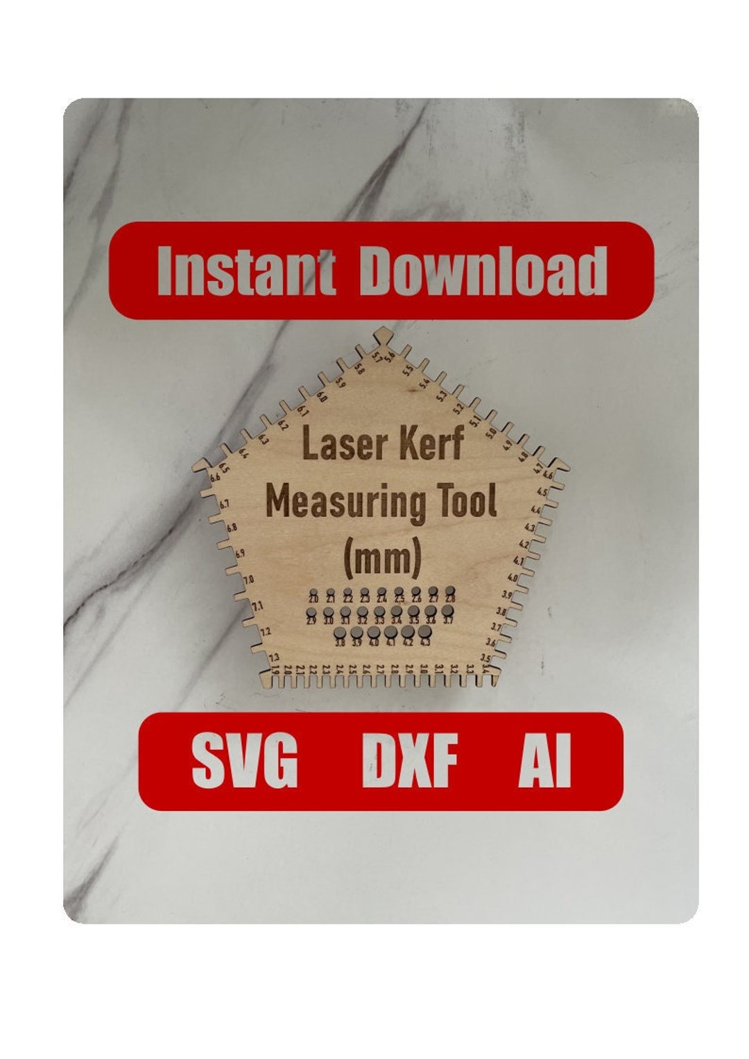 Kerf Tool Measuring Tool for Laser Cutting Digital Download - Etsy Canada