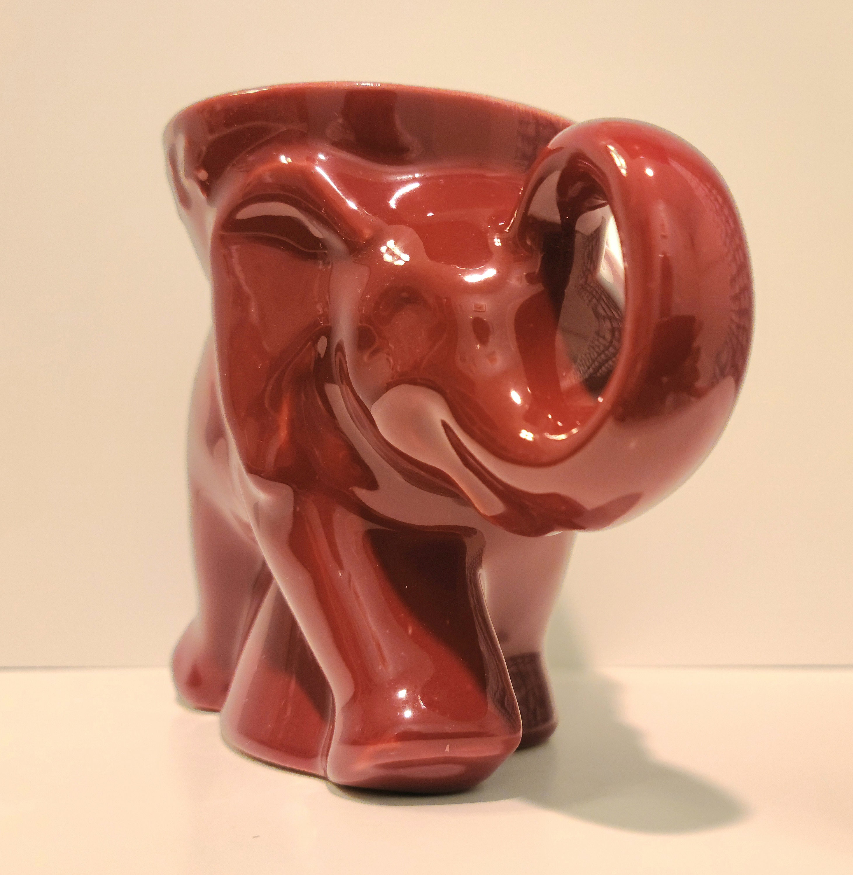 Frankoma Mug 1984 GOP Elephant mulberry Red - Etsy