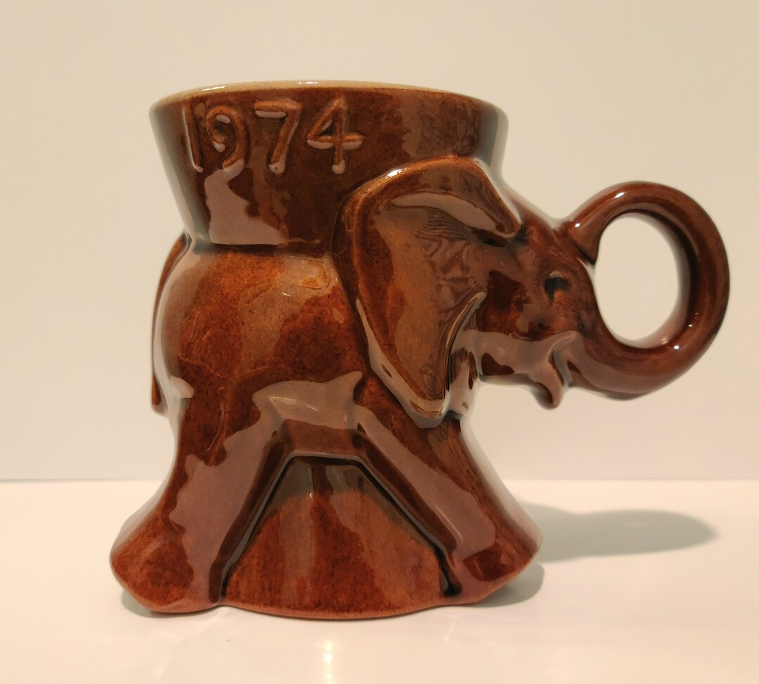 Frankoma Mug 1974 GOP Elephant "coffee" Brown - Etsy