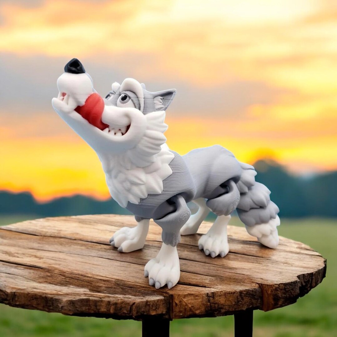 Articulated Wolf Fidget Toy True Multi-color Desk Display & Stress ...