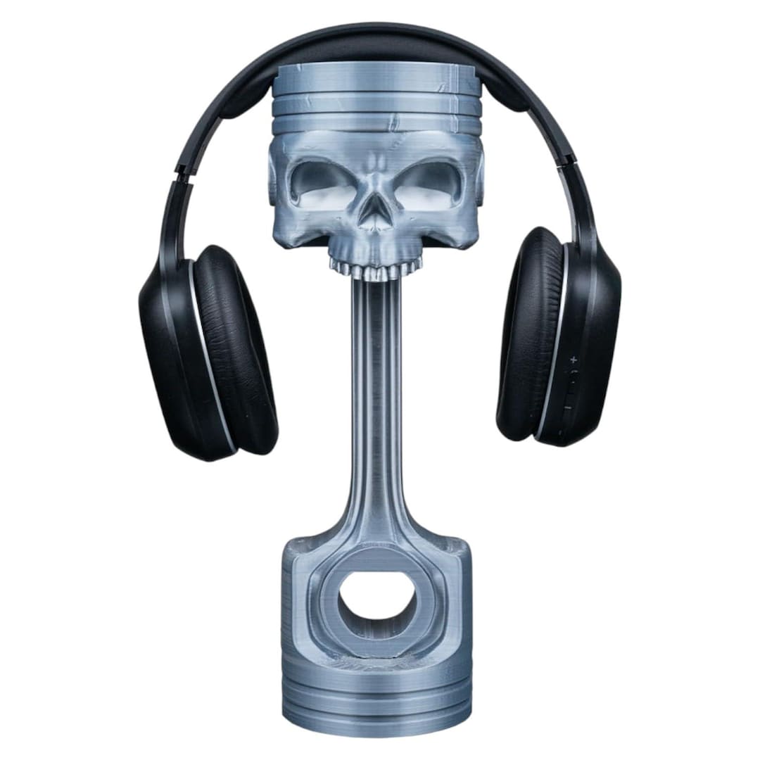 Piston Reaper Headphone Stand - 3D Printed Skull & Engine Design ...