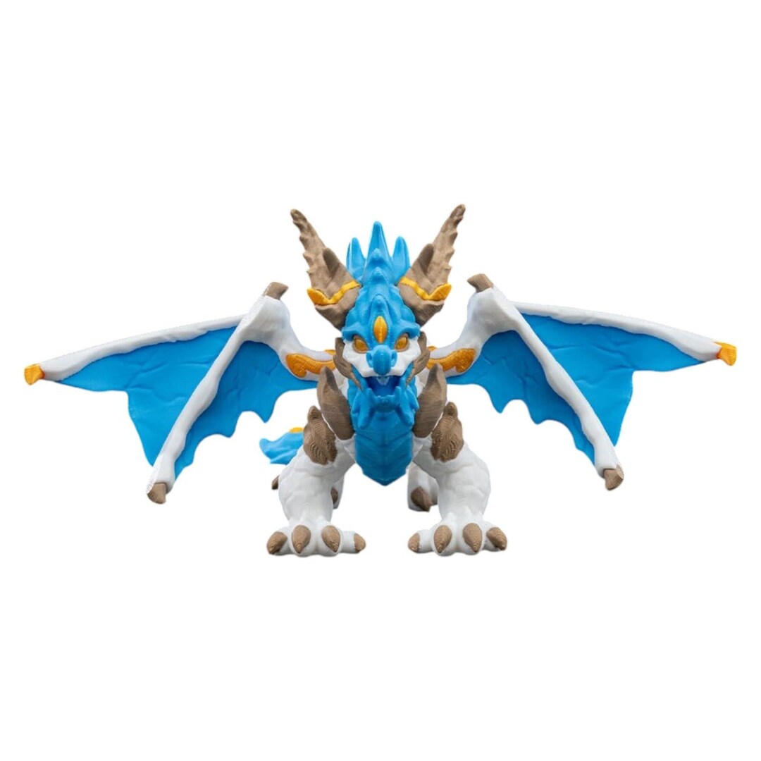 Ice Dragon Figurine – 3D Printed Mythical Creature With Blue Frost ...