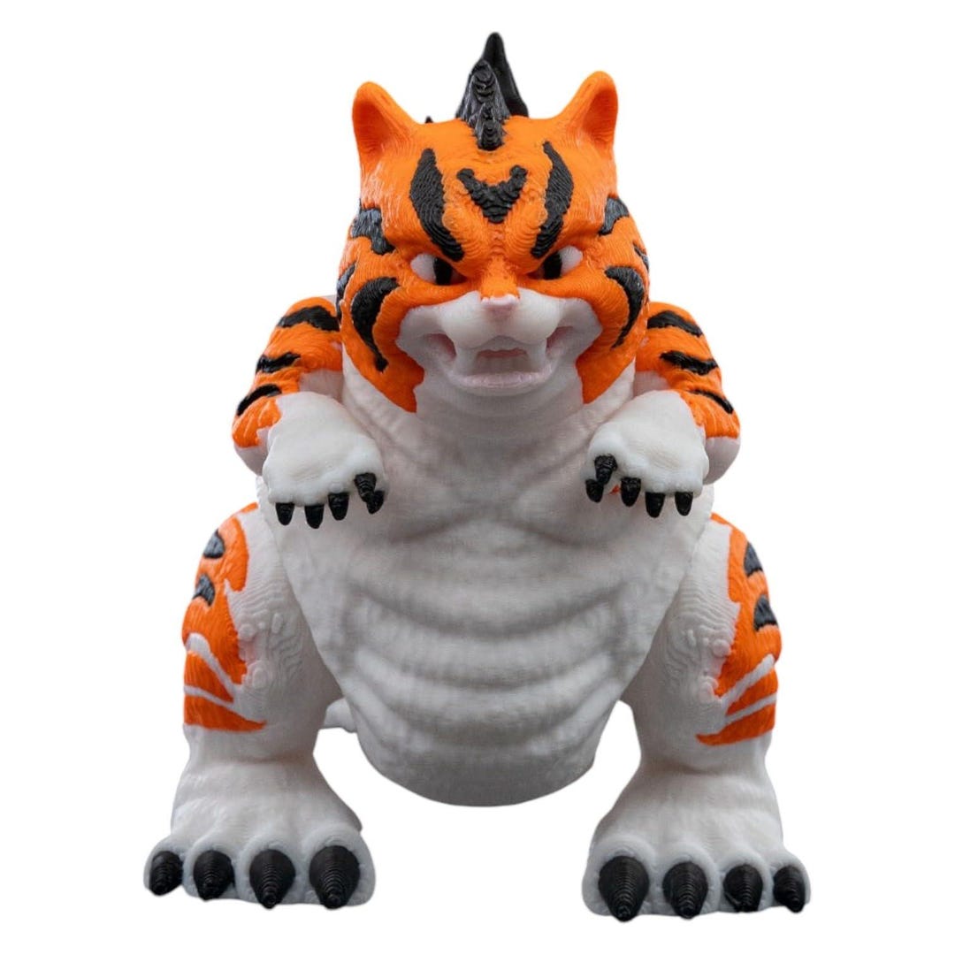 Catzilla Cat Dinosaur Figure – Tiger Striped Kaiju Desk Toy for Adults ...