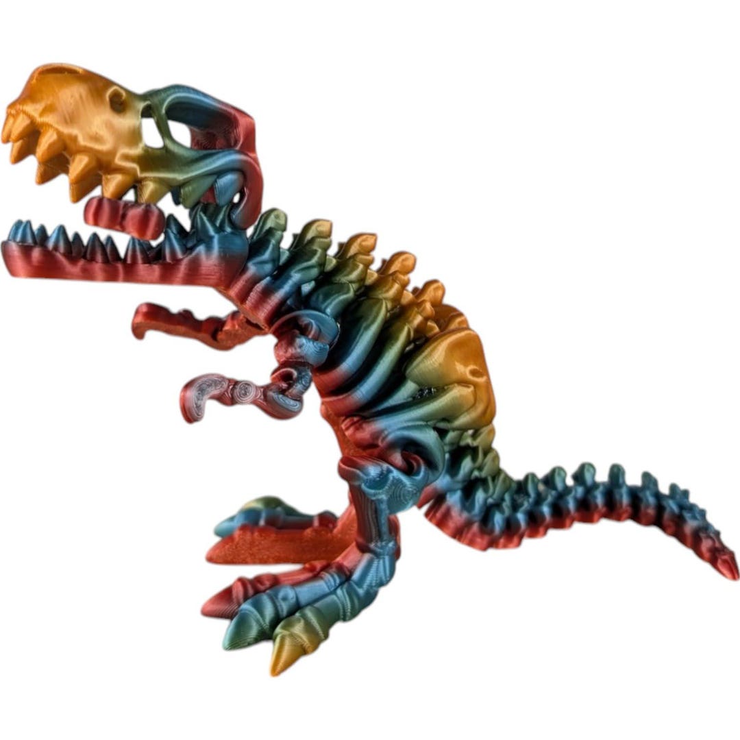 Prismatic T-rex Skeleton Figurine - Articulated 3D Printed Dinosaur ...